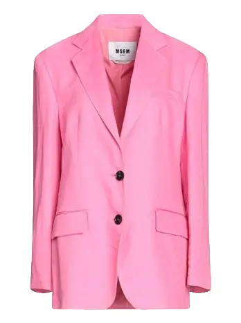 MSGM Blazer In Linen And Lyocell - Pink
