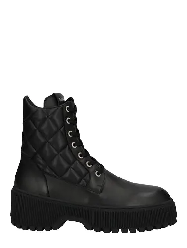 BALDININI Calfskin Ankle Combat Boots - Black