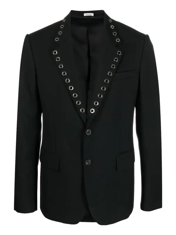 Alexander McQueen Eyelet-detail Blazer - Black
