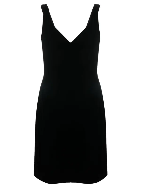 Emporio Armani V-neck Sleeveless Dress - Black