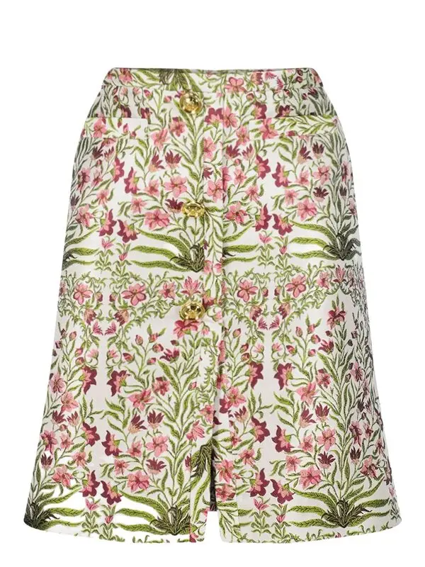 Giambattista Valli Floral Jacquard Mini Skirt - White