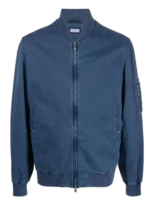 Brunello Cucinelli Zip-up Bomber Jacket - Blue