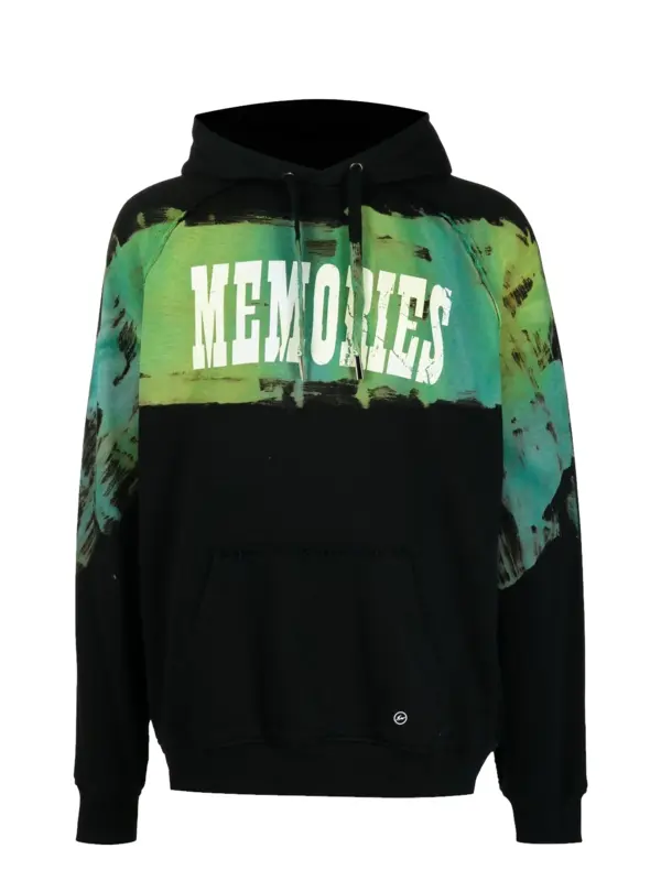 STAIN SHADE X Hiroshi Fujiwara Slogan-print Hoodie - Black