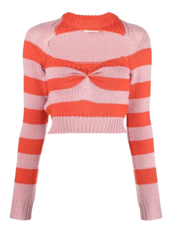 Marni Striped Virgin Wool Jumper - Pink