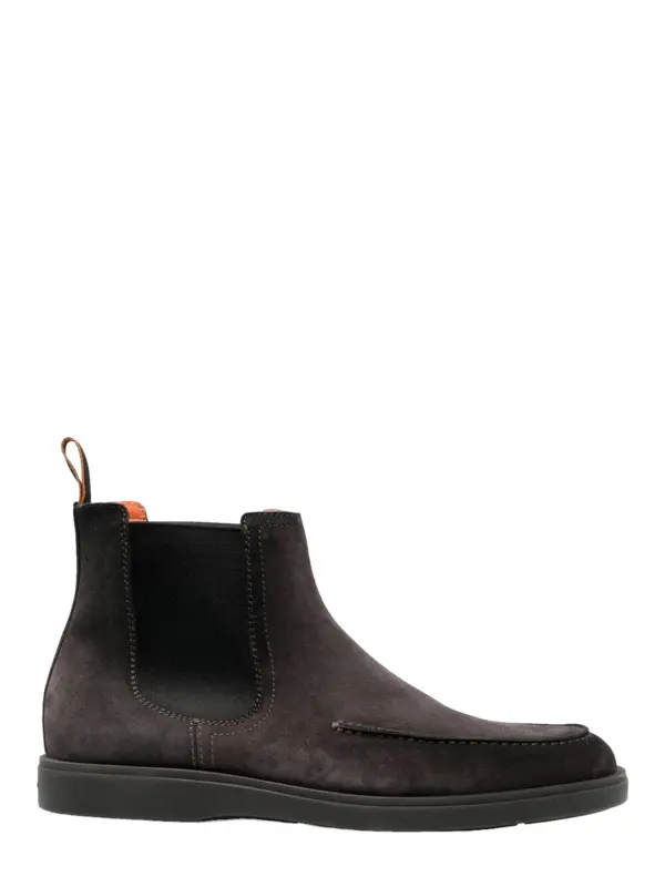 Santoni Suede Chelsea Ankle Boots - Brown