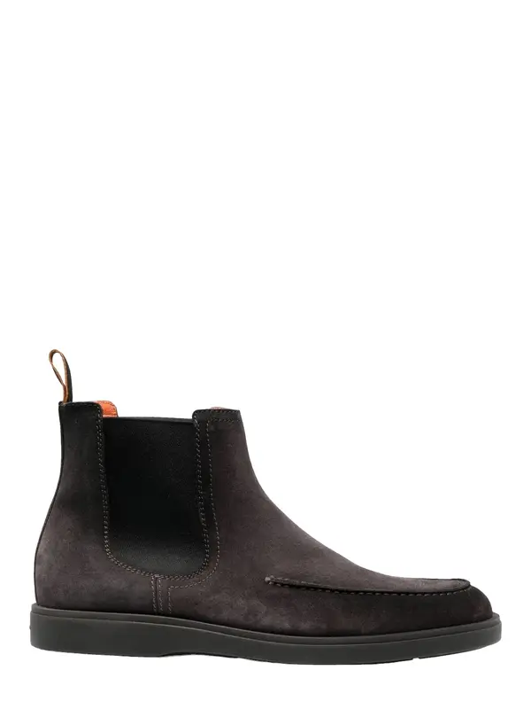 Santoni Suede Chelsea Ankle Boots - Brown
