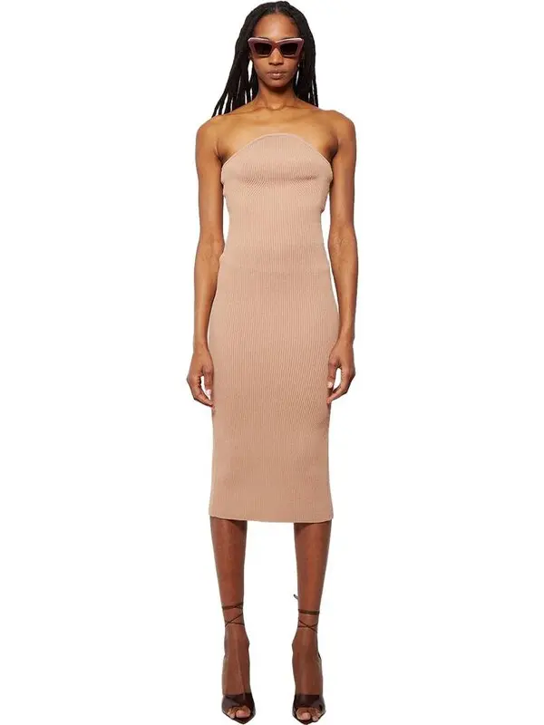 Khaite Rumer Midi Dress - Almond