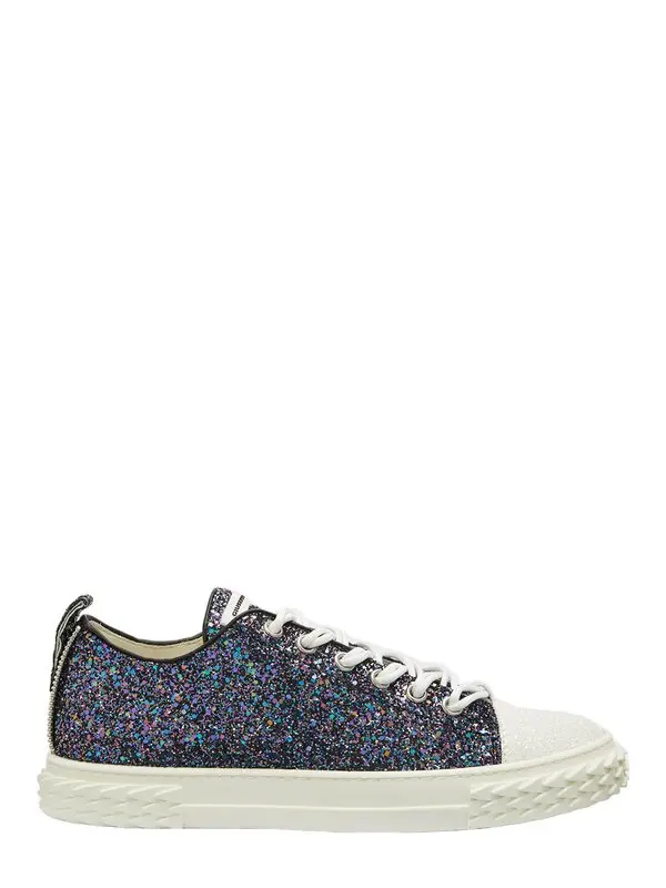 GIUSEPPE ZANOTTI Glitter Low-top Sneakers - Blk/silv