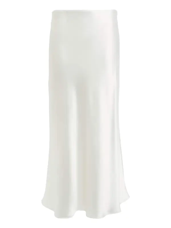 Galvan Satin Midi Skirt - White