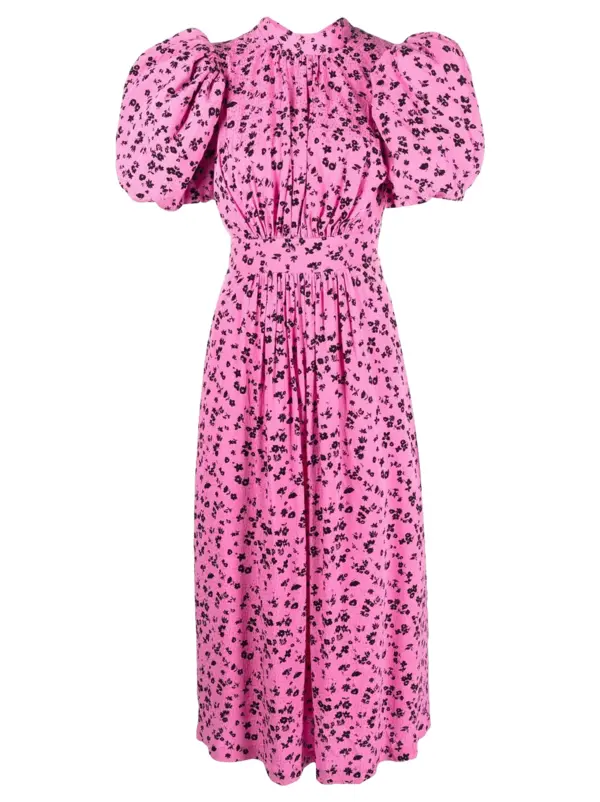Remain Birger Christensen Jacquard Midi Dress - Pink