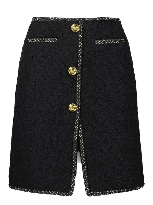 Giambattista Valli High-waisted Tweed Mini Skirt - Black