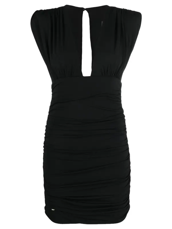 Philipp Plein Wrinkles Ruffle-detail Mini Dress - Black