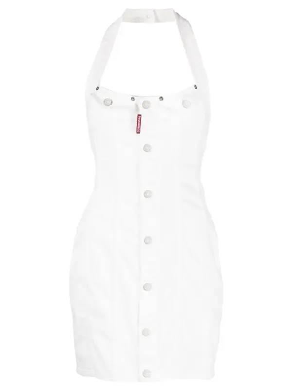 Dsquared2 Halterneck Mini Dress - White
