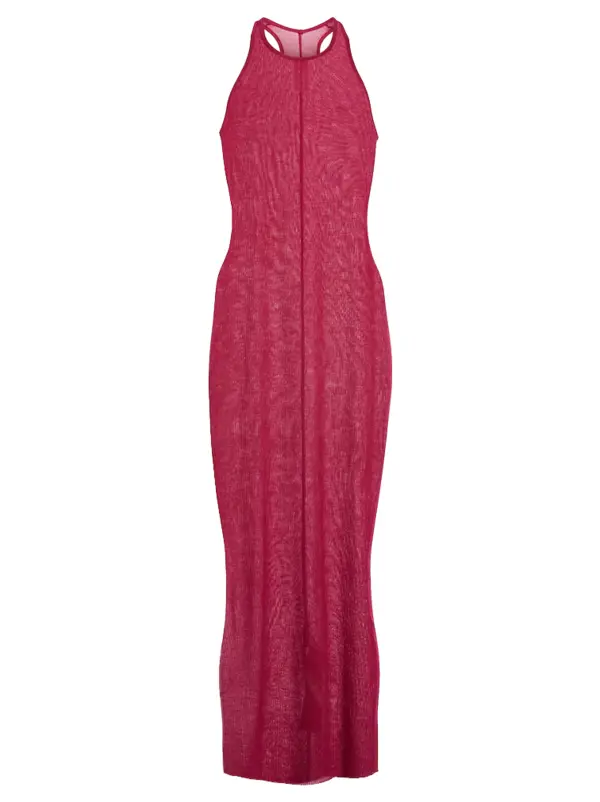 Rick Owens Printed Sheer Midi Dress - Red