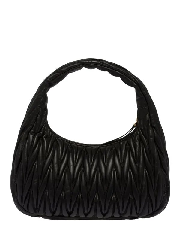 Miu Miu Wander Matelassé Shoulder Bag - Black