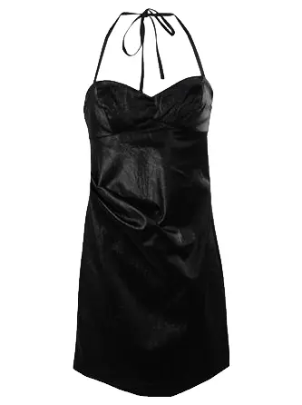 Topshop Coated Mini Dress - Black
