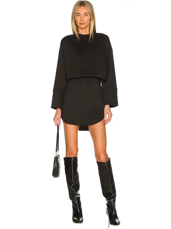 Superdown Sweatshirt Mini Dress - Black