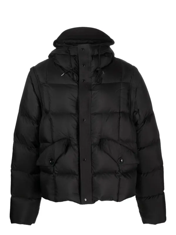 TEN C Padded Hooded Jacket - Black