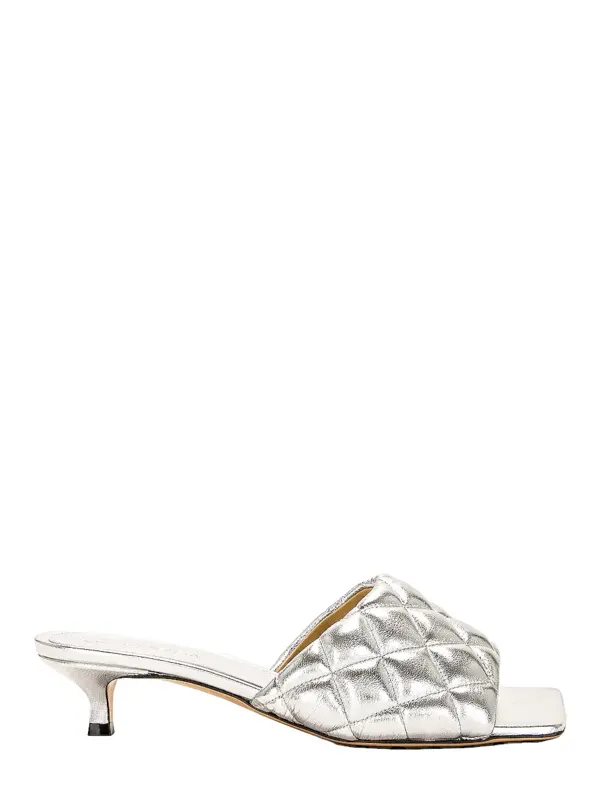 Bottega Veneta Padded Mule Sandal - Silver