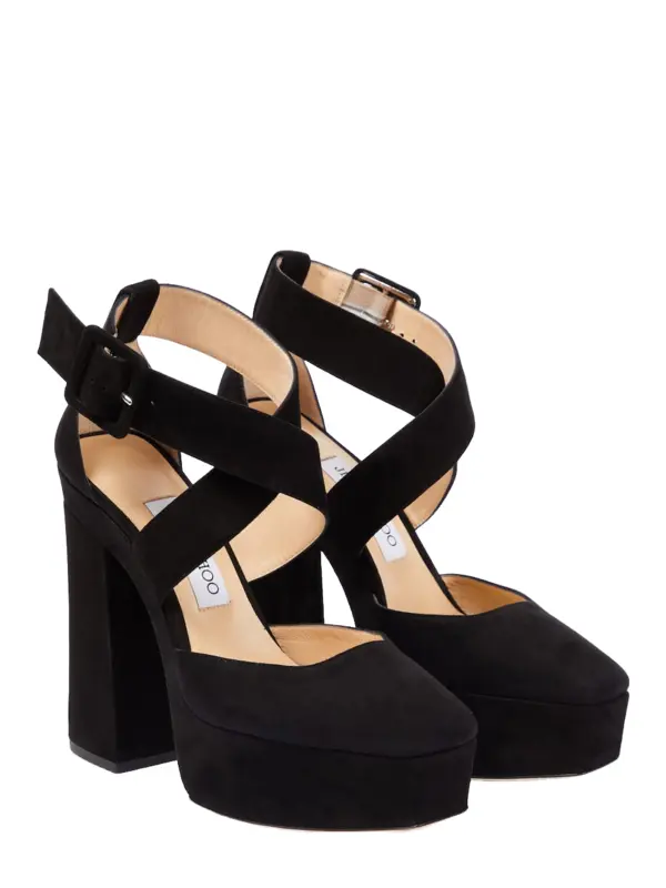 JIMMY CHOO Gian 140 Platform Pumps - Black
