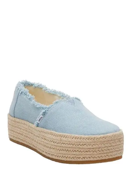 Toms Valencia Platform Espadrille - Light Blue
