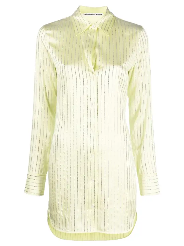 Alexander Wang Crystal Embellished Shirtdress - Green