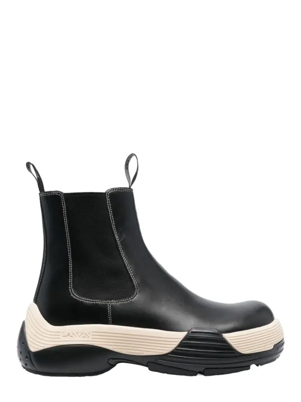 LANVIN Flash-x Leather Chelsea Boots - Black