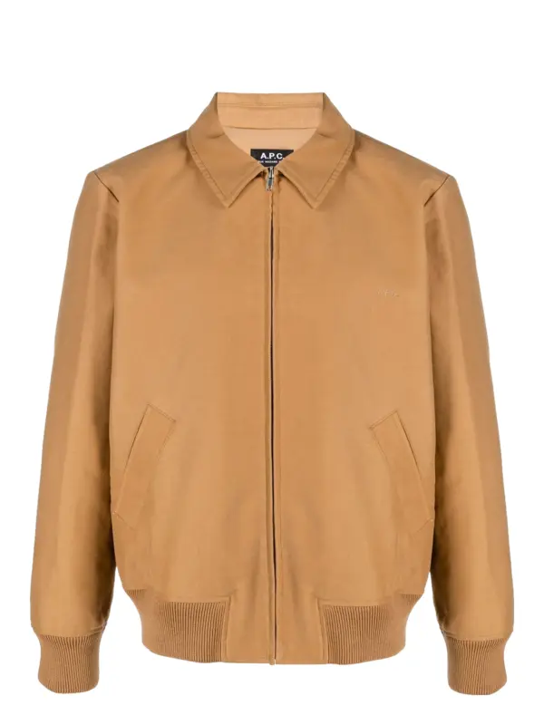 A.p.c. Zip-up Cotton Shirt Jacket - Brown