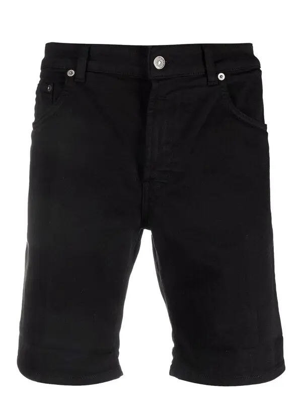 DONDUP Straight-leg Cotton Bermuda Shorts - Black
