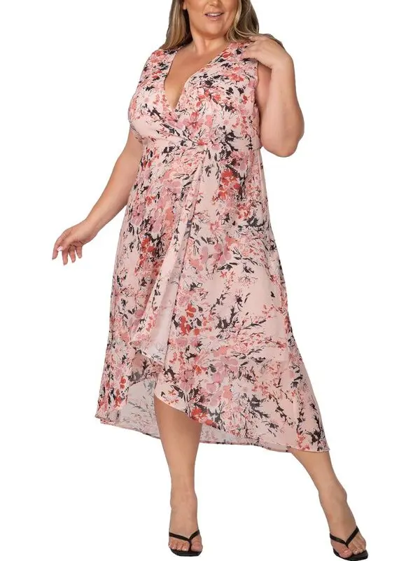 STANDARDS & PRACTICES Faux-wrap Midi Dress - Garden Floral