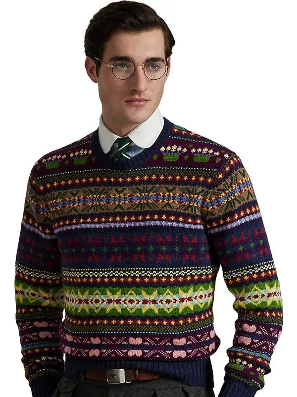 Ralph Lauren Fair Isle Cotton-blend Sweater - Navy Combo