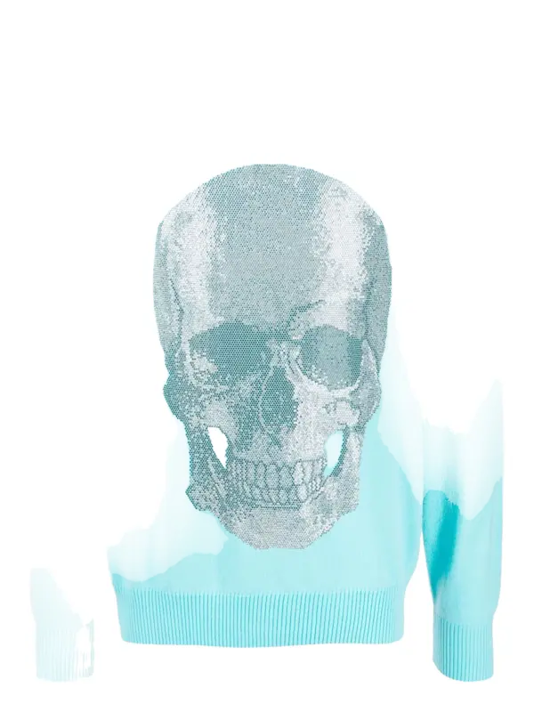 Philipp Plein Skull Print Sweater - Blue