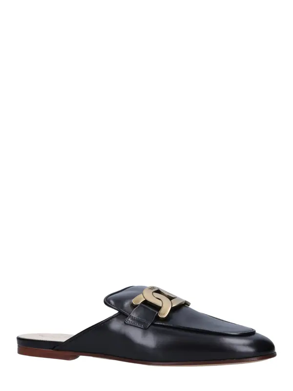 TOD'S Leather Slippers - Black