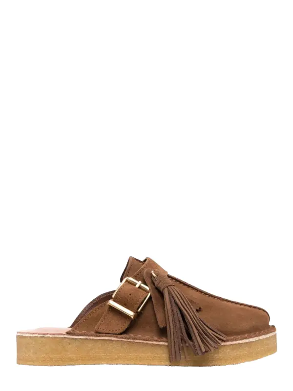 Clarks Suede Mules - Brown
