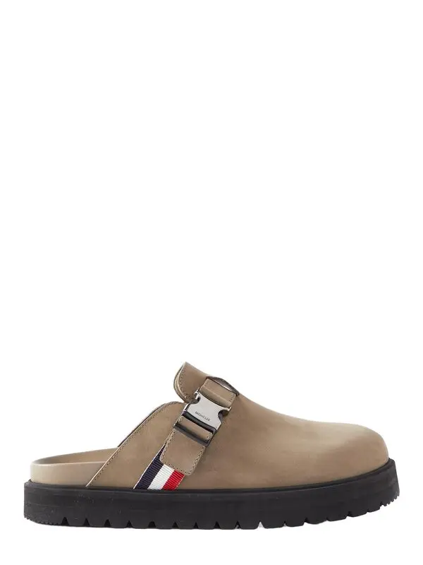 Moncler Suede Clogs - Neutrals