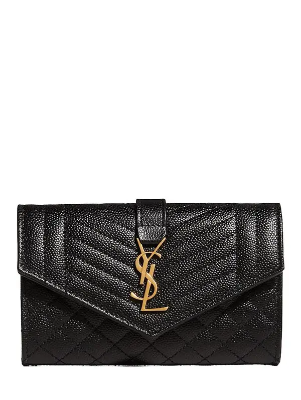 Saint Laurent Envelope Flap Wallet - Black