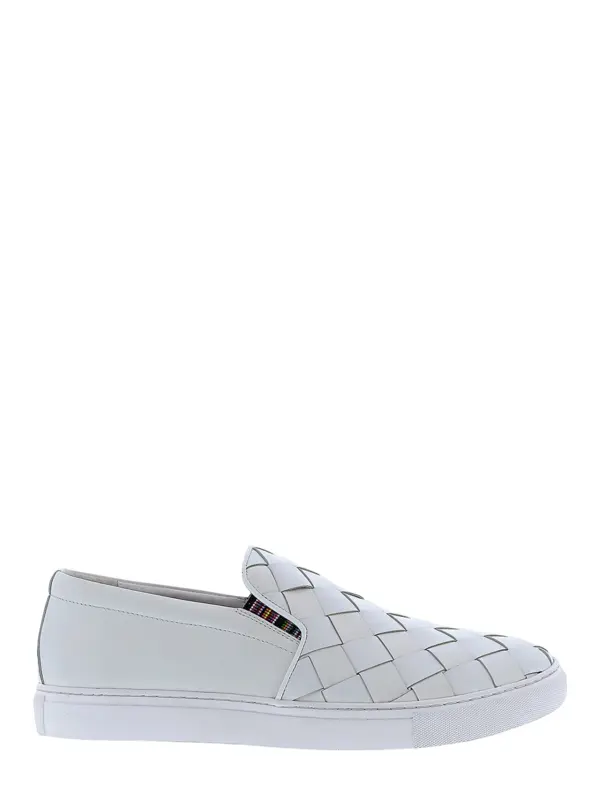 Robert Graham Erosion Woven Leather Low-top Sneakers - White