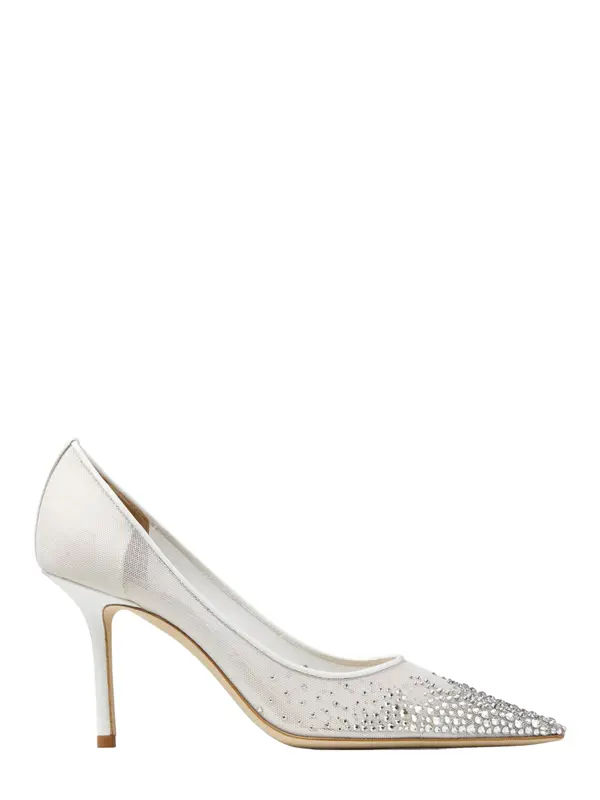 JIMMY CHOO Love 85 Embellished Pumps - White