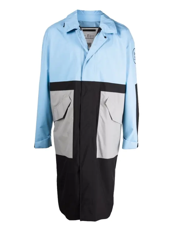 Woolrich Panelled Delaware Coat - Blue