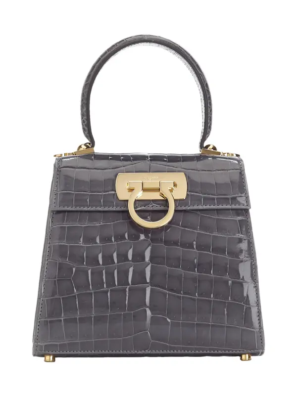 FERRAGAMO Iconic Top Handle Bag - Grey