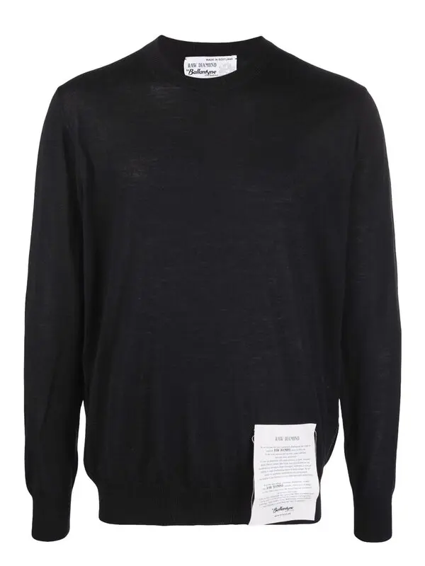 BALLANTYNE Crewneck Cashmere Jumper - Black