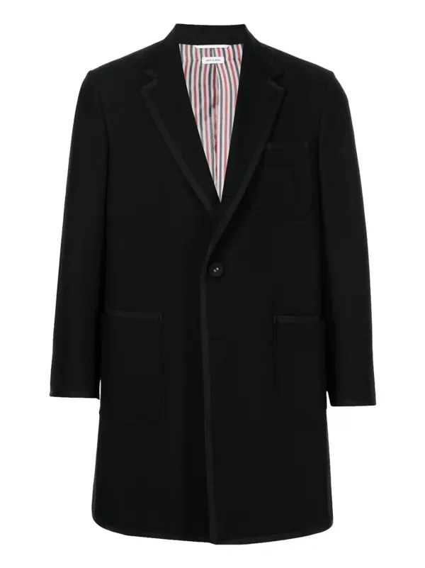 Thom Browne Single-breasted Mohair-wool Coat - Black