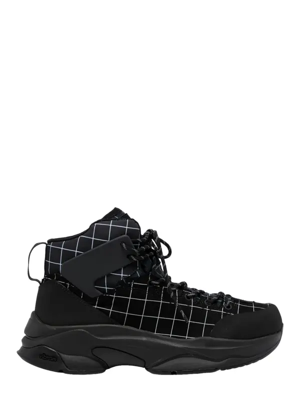UNDERCOVERISM Lace-up Checked Ankle Boots - Black