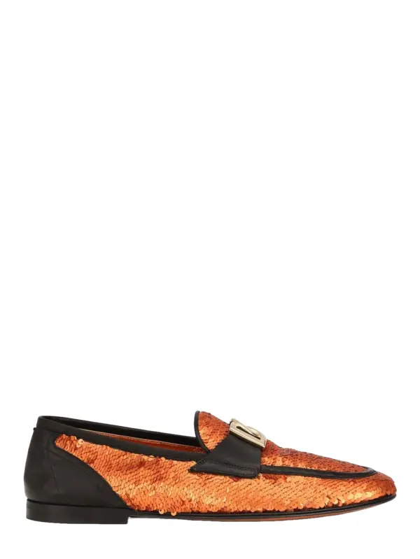 Dolce & Gabbana Ariosto Sequin-embellished Slippers - Orange