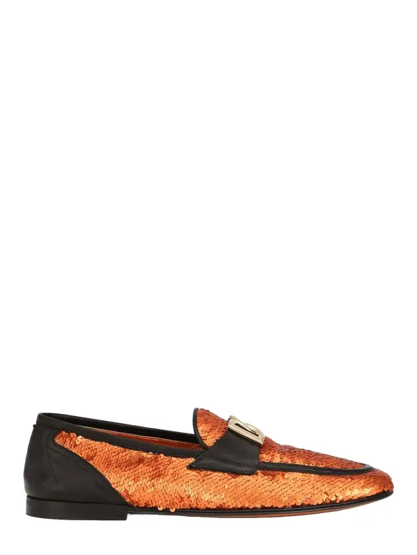 Dolce & Gabbana Ariosto Sequin-embellished Slippers - Orange