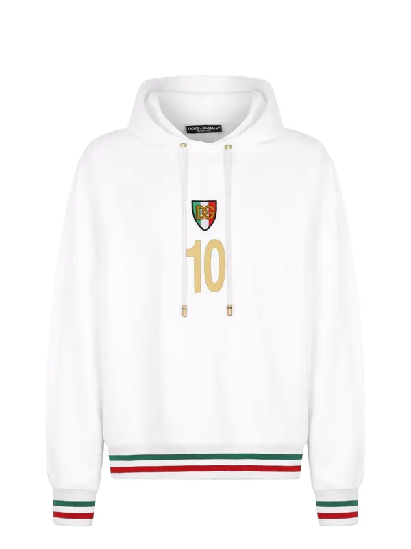 Dolce & Gabbana Italia Cotton Hoodie - White