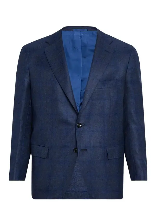 Kiton Tonal Windowpane Sport Coat - Navy