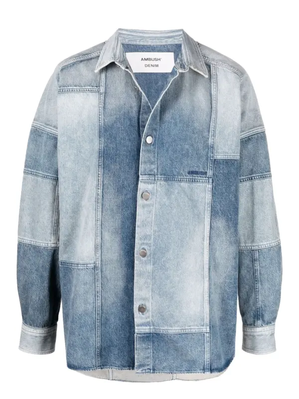 AMBUSH Patchwork Denim Shirt Jacket - Blue
