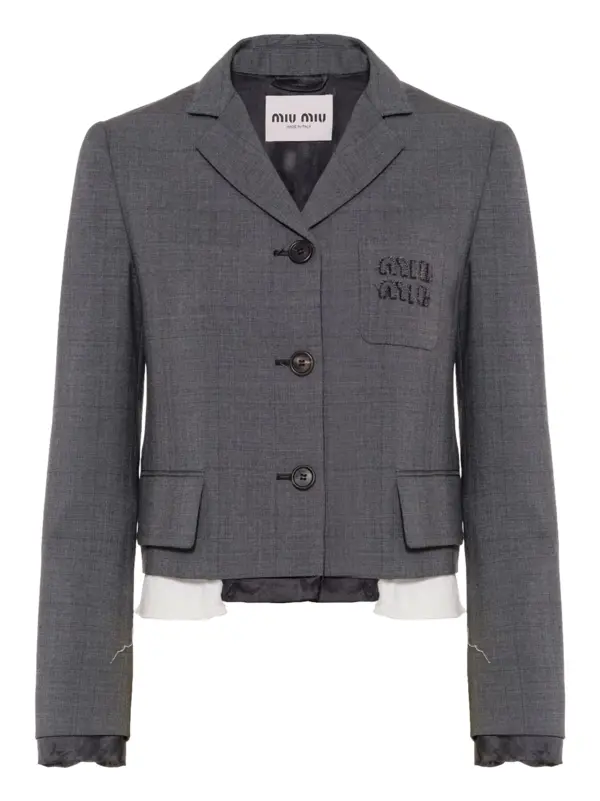 Miu Miu Single-breasted Blazer - Grey
