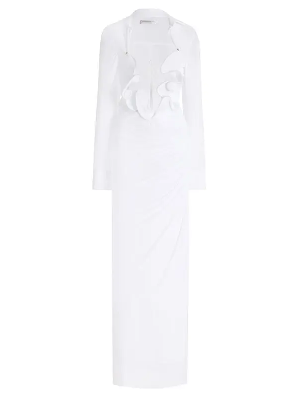 Christopher Esber Venus Plunge Midi Dress - White